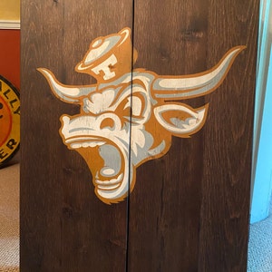 Rustic Dartboard Cabinet With Custom Hand-painted Team Logo Graphics - Etsy