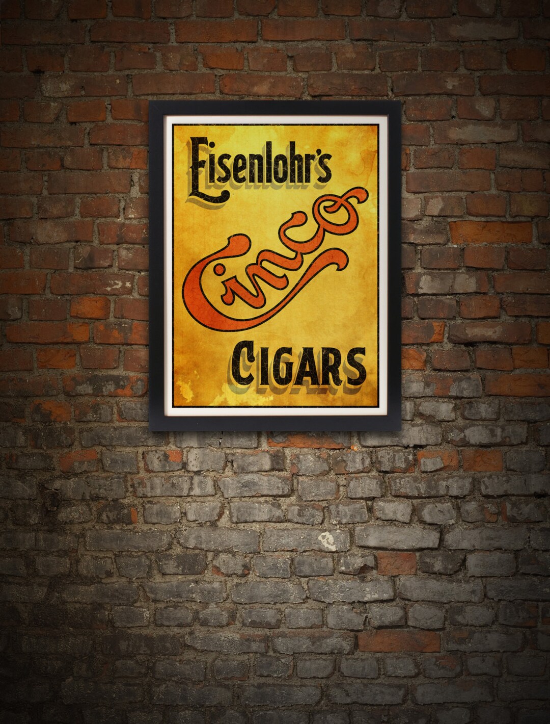 Cigar Art Print, Giclee, 17 X 22, Vintage, Eisenlohr's Cinco Cigars - Etsy