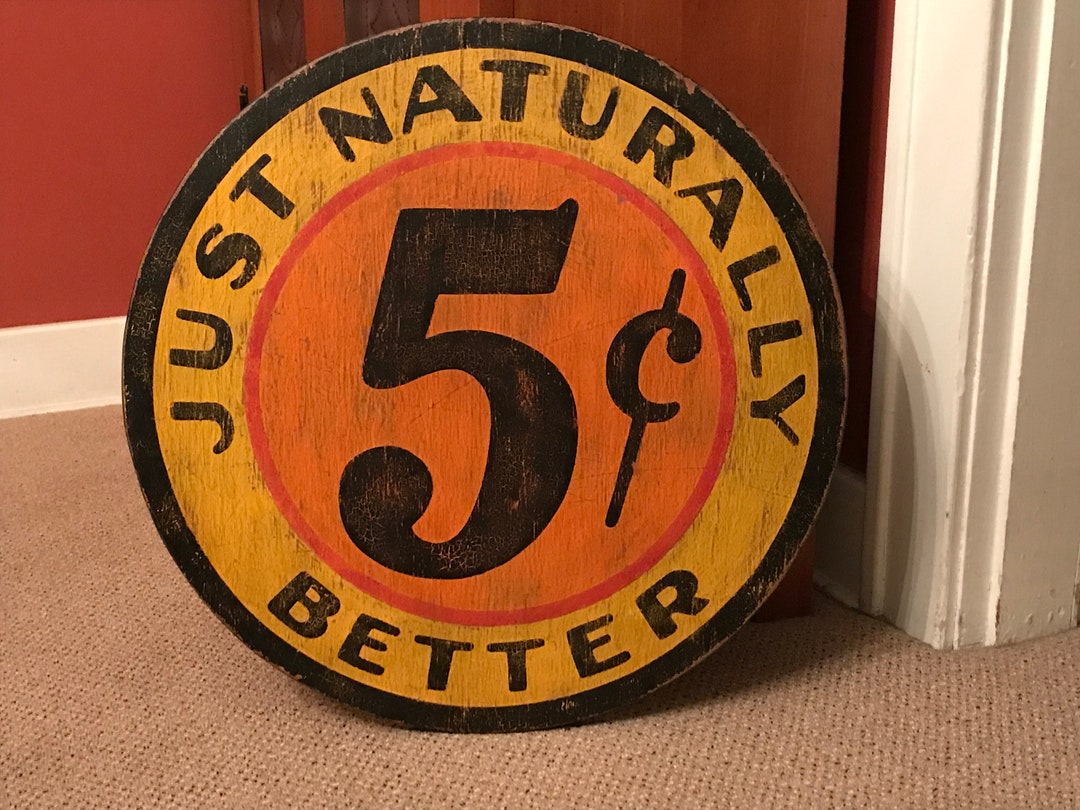 Vintage 5-cent Sign - Etsy