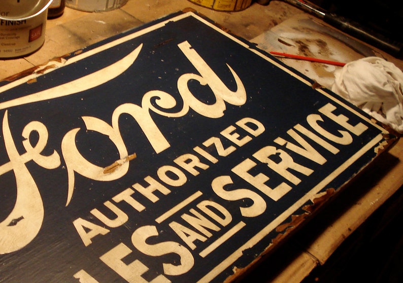 Auto Service Sign Vintage Hand-painted Sign | Etsy
