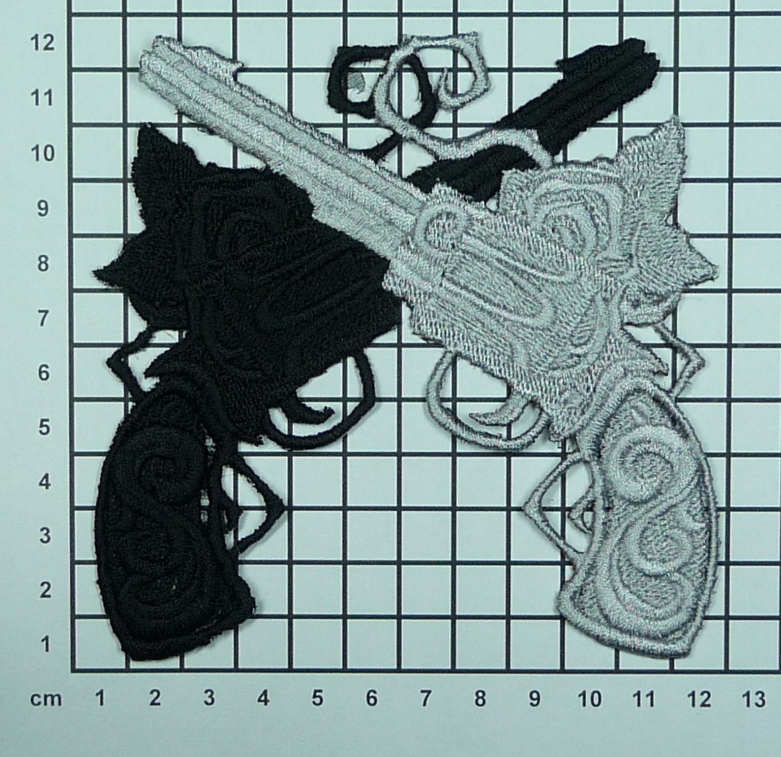 Embroidered Crossed Guns/pistols Motif / Patch / Badge / - Etsy