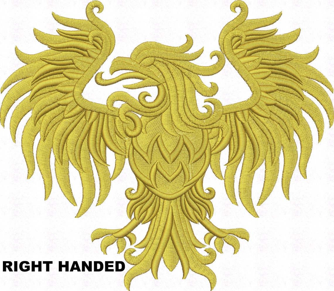 XL Phoenix/eagle - Heraldry Inspired Embroidered Motif/applique/patch ...