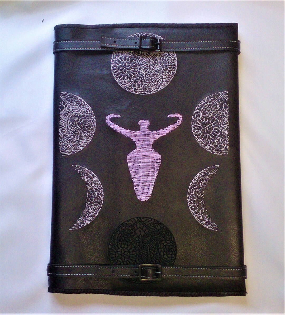 Embroidered Goddess Moon Phases Journal/diary/book of Shadows Pagan ...