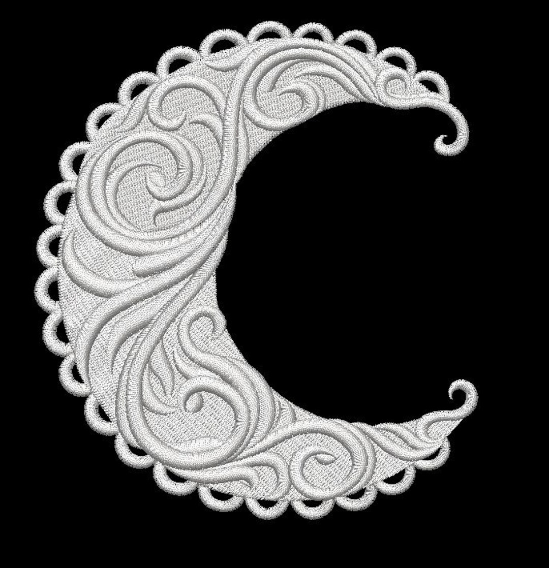 Heraldic Style Crescent Moon Embroidered Motif / Applique - Larp/knight ...