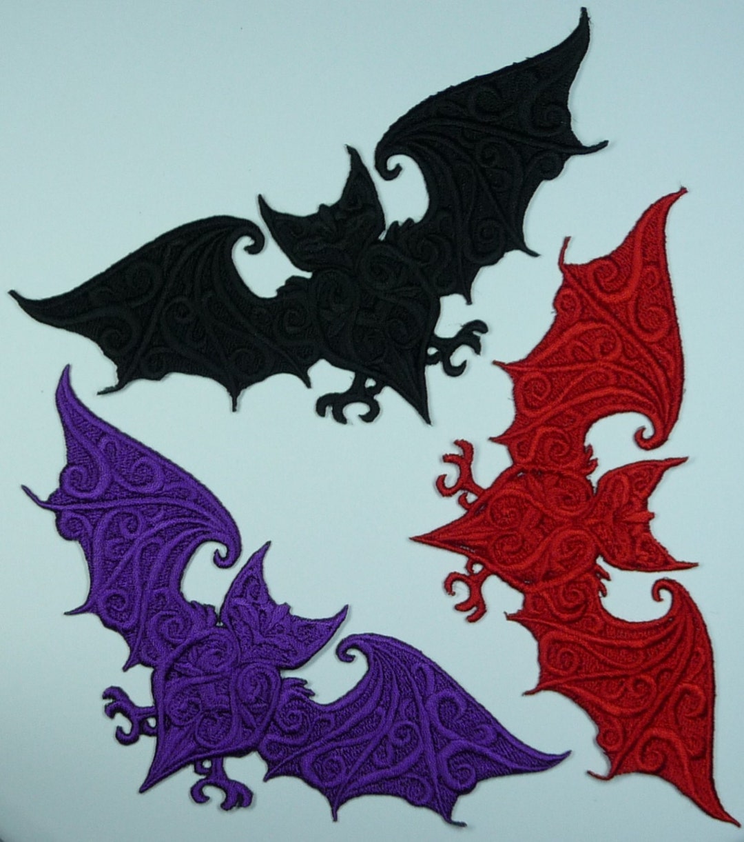 Embroidered Bat Motif / Patch / Badge / Applique - Lots of Colour ...