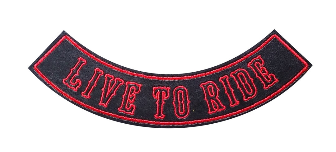 Faux Leather Bottom Rocker Custom Personalised Biker Embroidered Patch ...