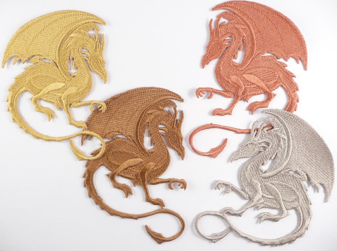 Embroidered Dragon Motif / Patch / Badge / Applique - Lots of Colour ...