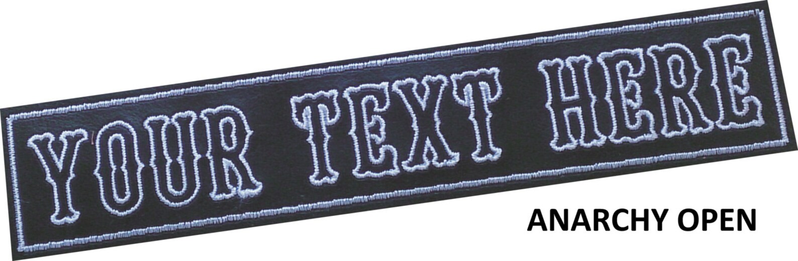 Faux Leather Bottom Rocker Custom Personalised Biker Embroidered Patch ...