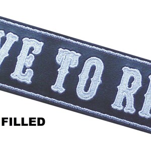 Faux Leather Bottom Rocker Custom Personalised Biker Embroidered Patch ...