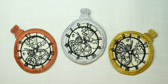 Embroidered Pocket Watch And/or Watch Chain Motif / Patch / | Etsy