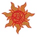 30cm 2 Colour Heraldic Style Dawn Sun Embroidered Motif / Applique ...