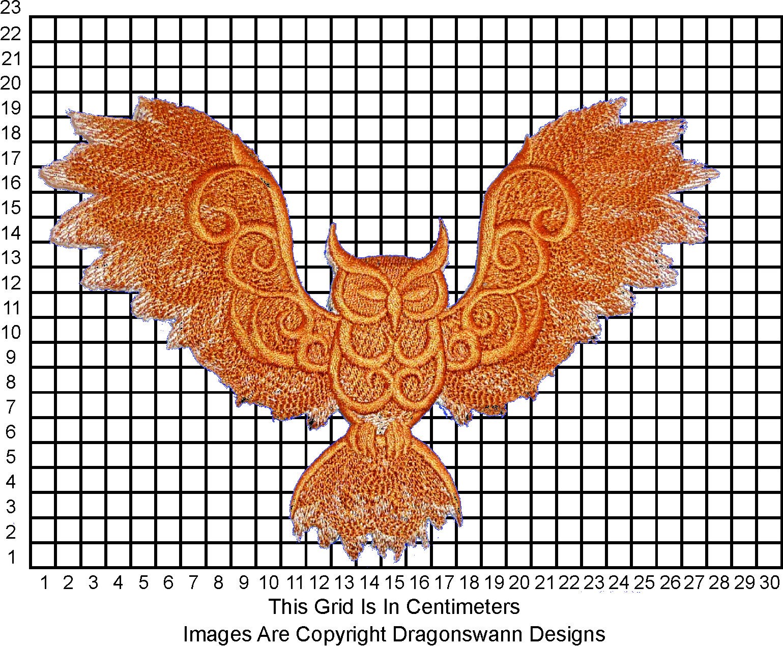 11 Inch Wide Embroidered Owl With Wings Spread 2 Colour Motif - Etsy UK