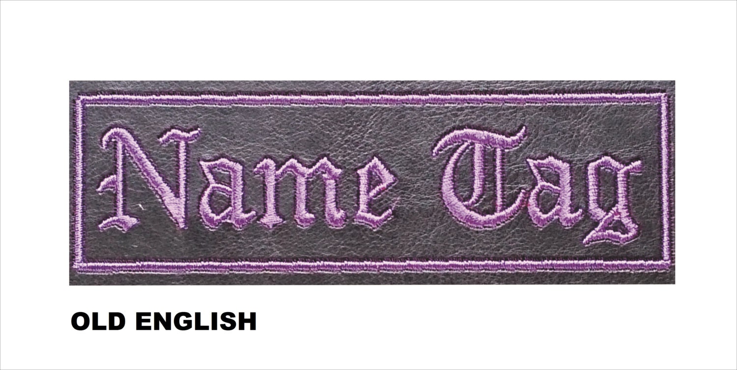 Faux Leather Bottom Rocker Custom Personalised Biker Embroidered Patch ...