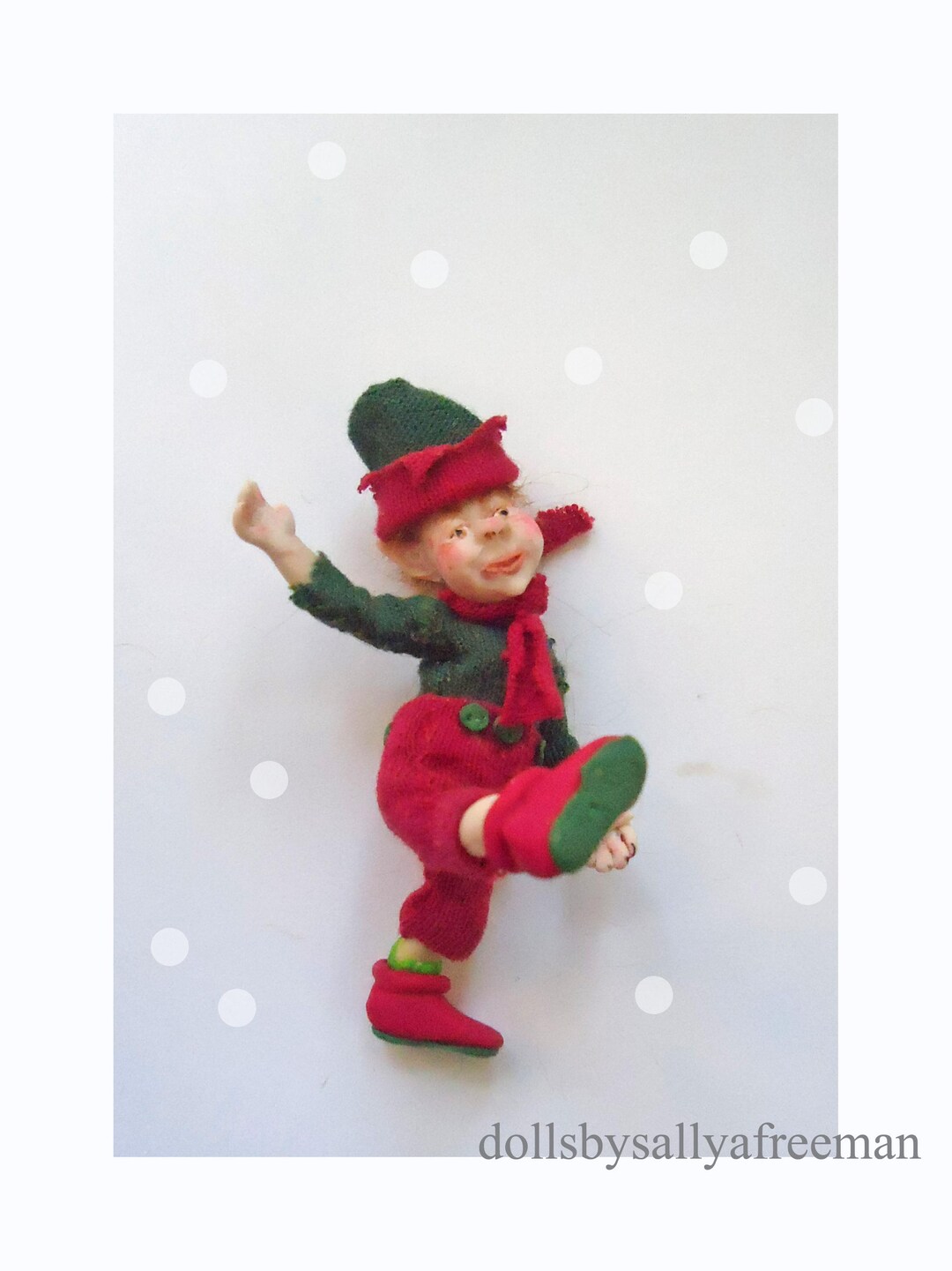 24th Scale Christmas Elf , Poseable Handmade Miniature Doll - Etsy