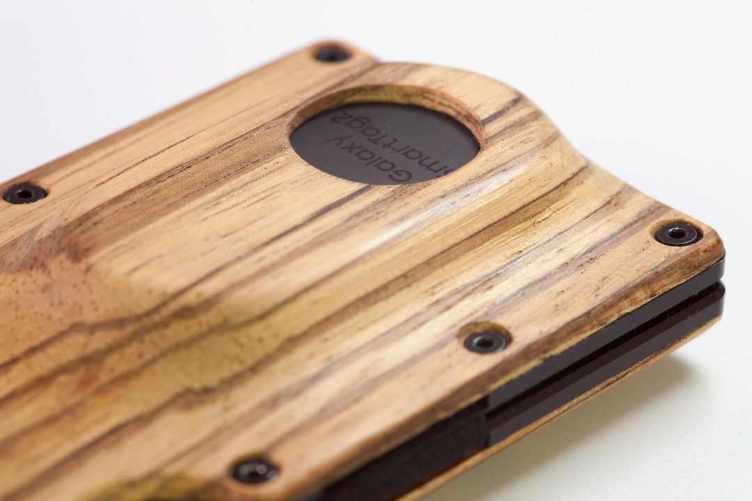 Slim Samsung Smarttag2 Card Wallet Zebrano Wood - Etsy