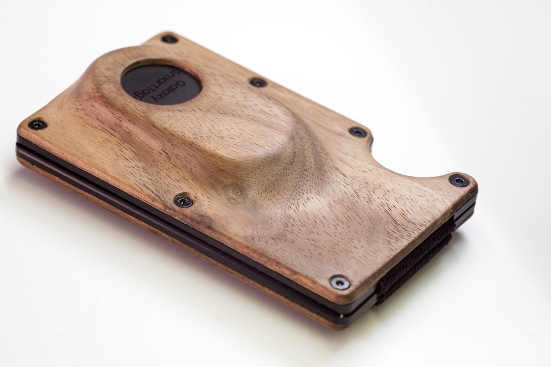 Slim Samsung Smarttag2 Card Wallet Walnut Wood - Etsy