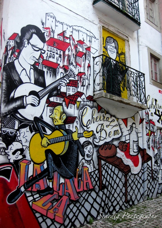 Lissabon Graffiti Fado Alfama Bezirk Fotodruck. Fotografie | Etsy