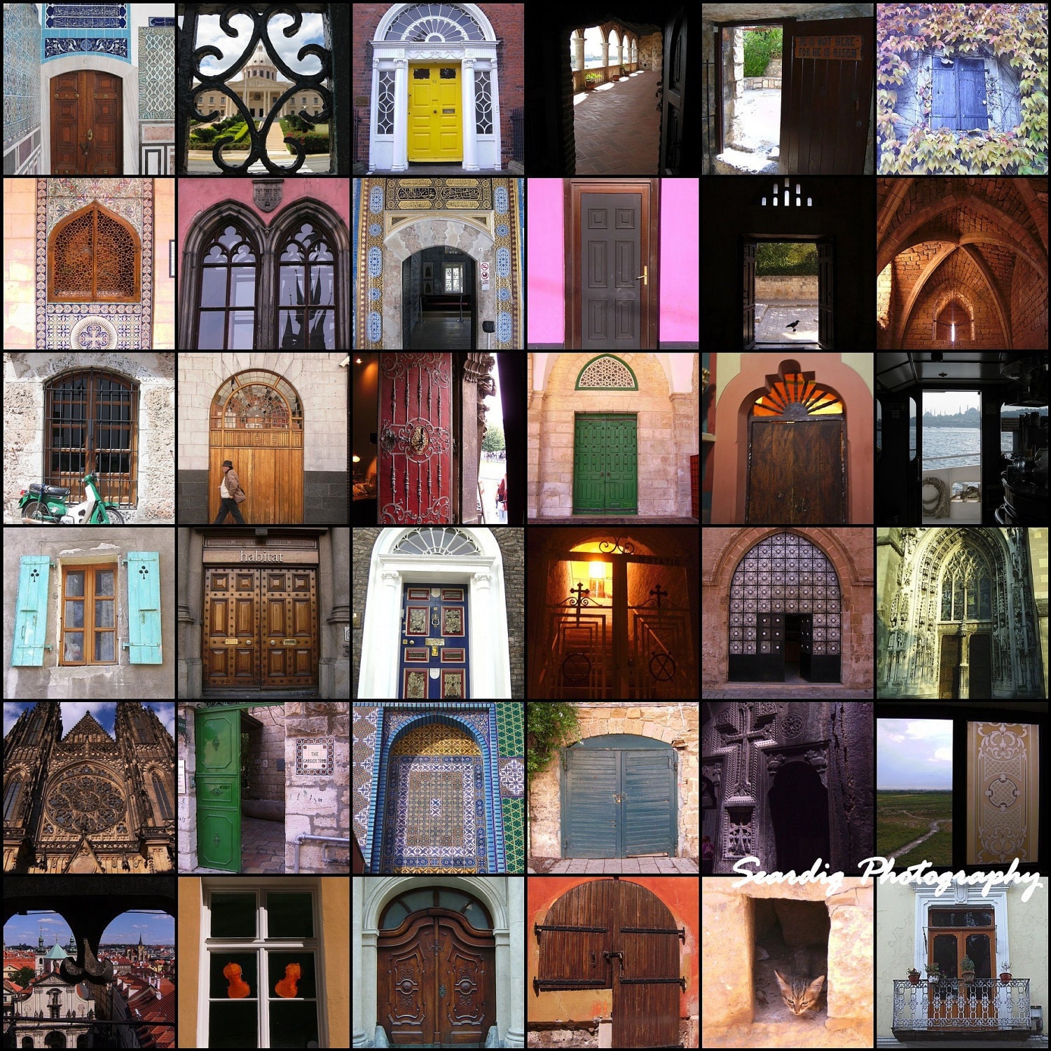 Colorful World Doors and Windows Photography. Square Collage Print ...