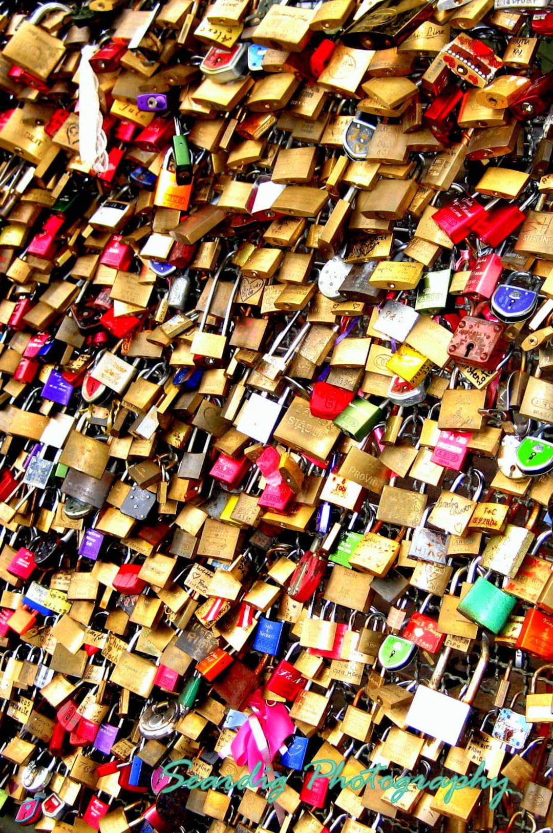 Romantic Love Locks on Bridge, I Love You Photo Gift. Photograph ...