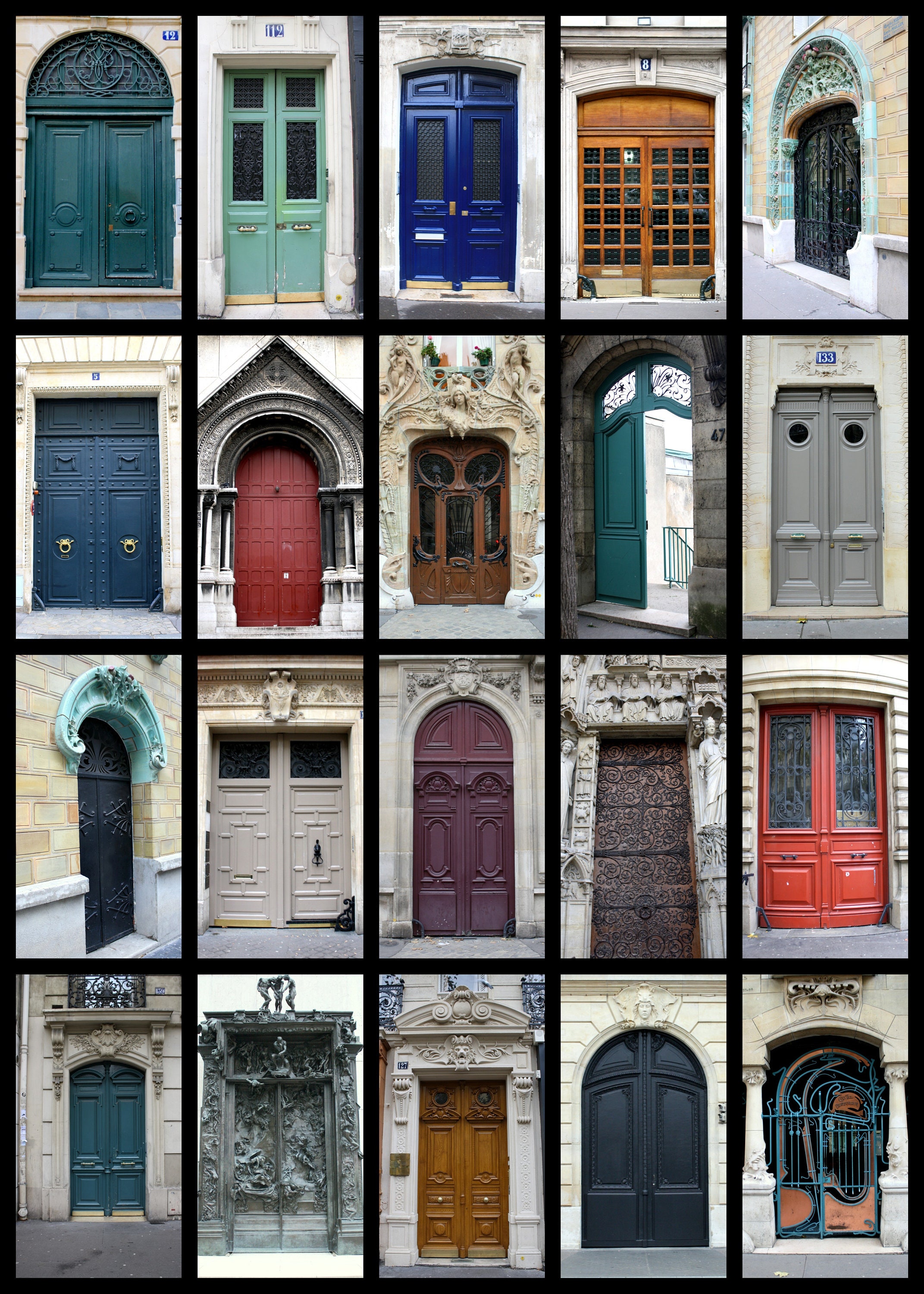 Paris Photography, Parisian Doors, Doors of Paris, France Door Collage ...