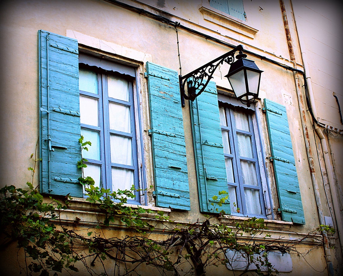 Country French Decor Rustic French Window Photo. Distressed Shutters ...