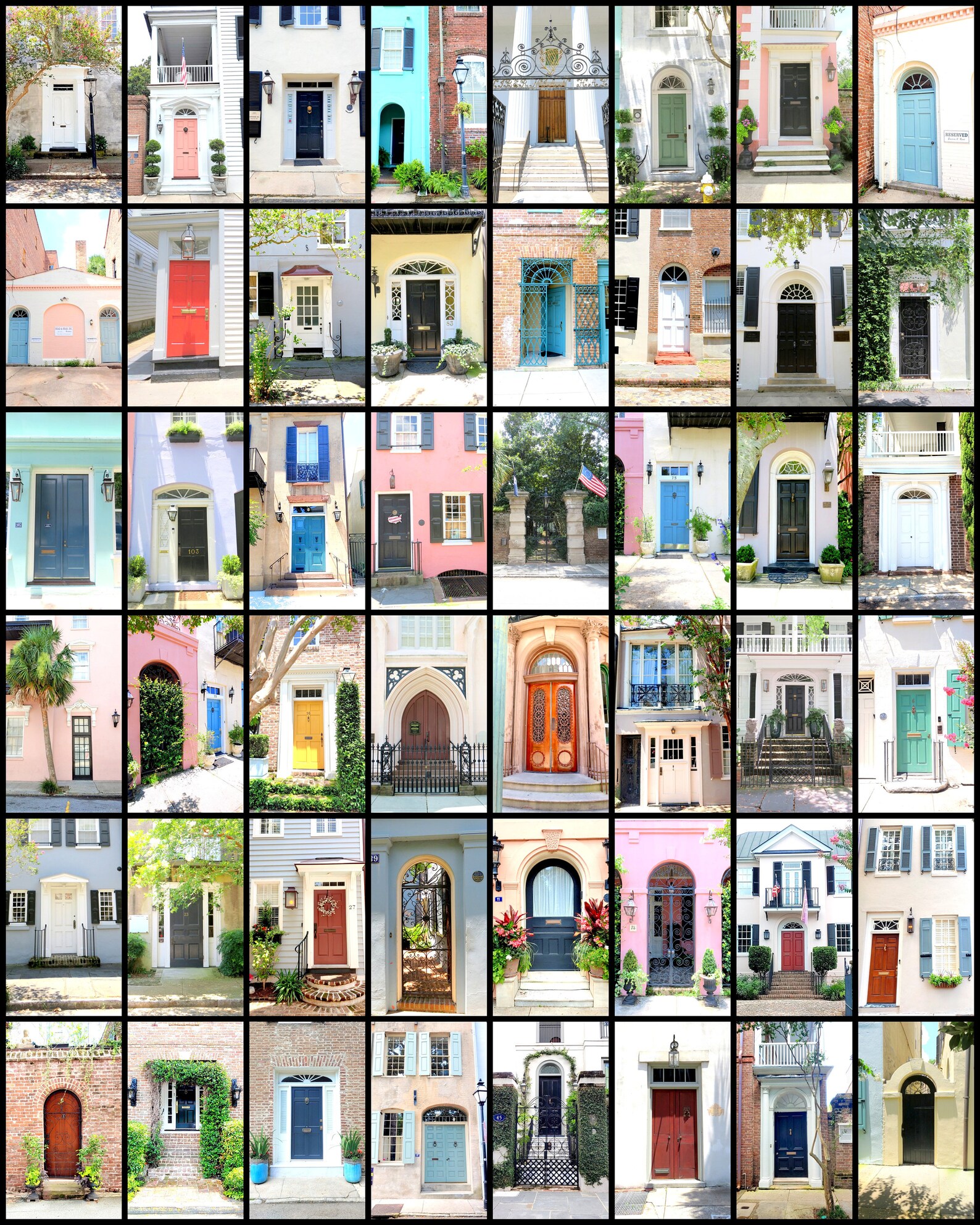 Charleston Doors, SC Door Photography Collage Photograph Print, South ...