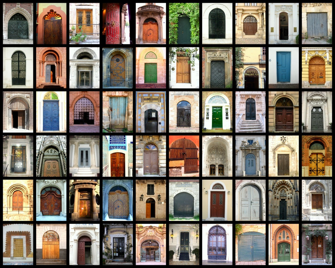 Door Photography Collage Photograph Print, Door Photography, Doors Wall ...