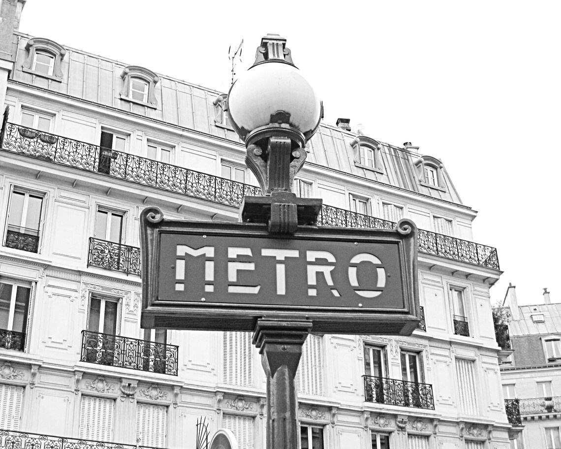 Red Paris Metro Sign Photo Print Paris Wall Art Haussmann - Etsy