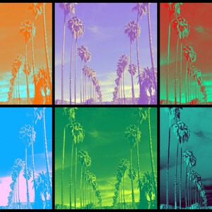 Pop Art Palm Tree Photo Print, Palm Tree Collage, Pop Art California ...