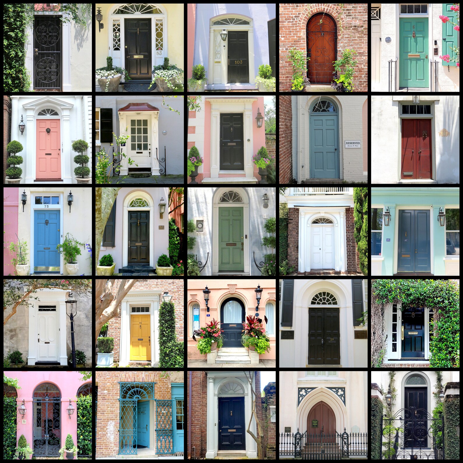 Charleston Doors Collage Photo Print, Doors of Charleston Home Decor ...