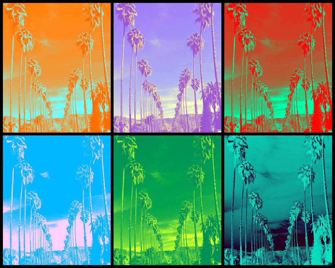 Pop Art Palm Tree Photo Print, Palm Tree Collage, Pop Art California ...