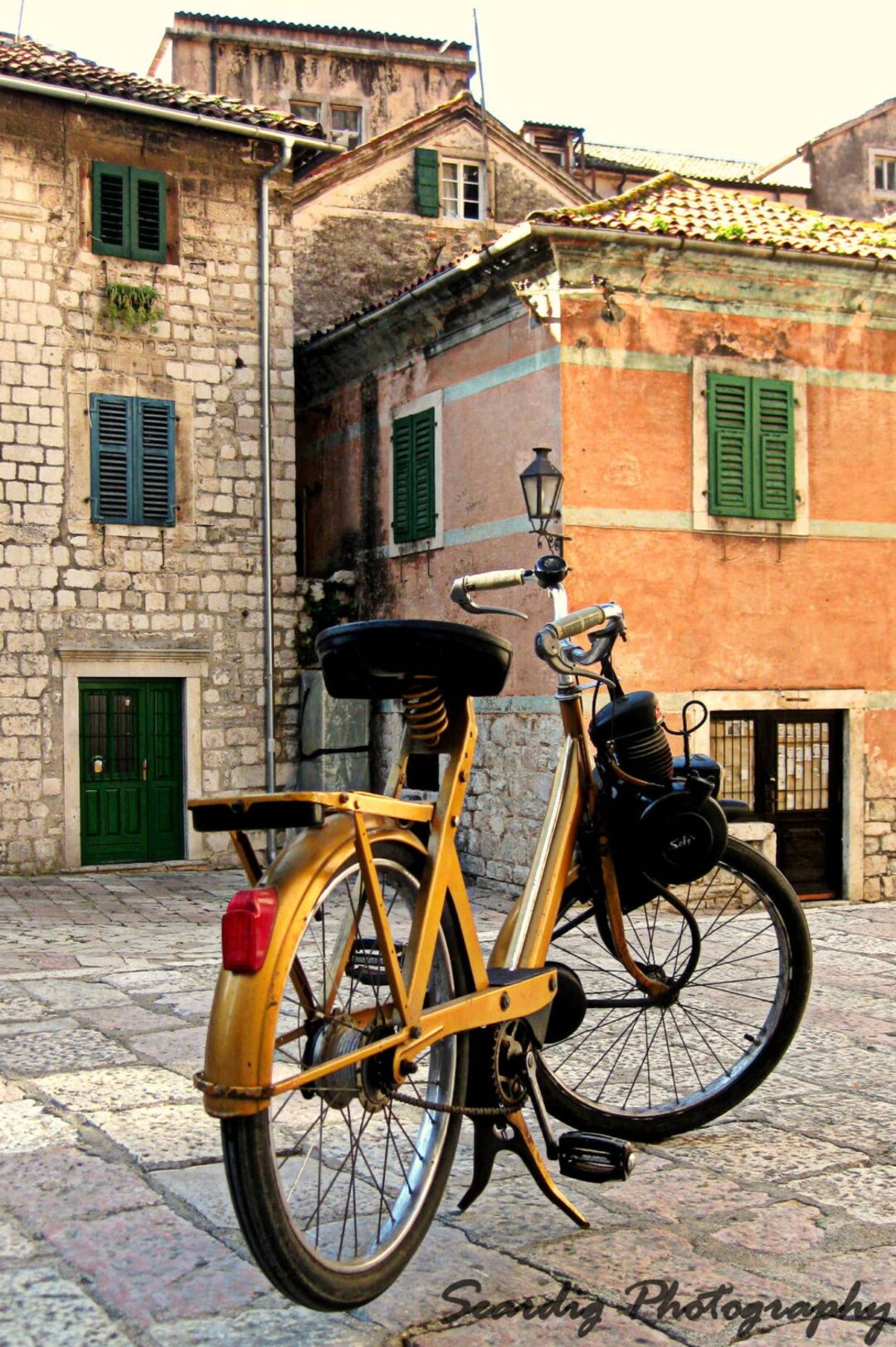 Bicycle Photography, Bike Photo, Window Shutters, Rustic Bike in Kotor ...