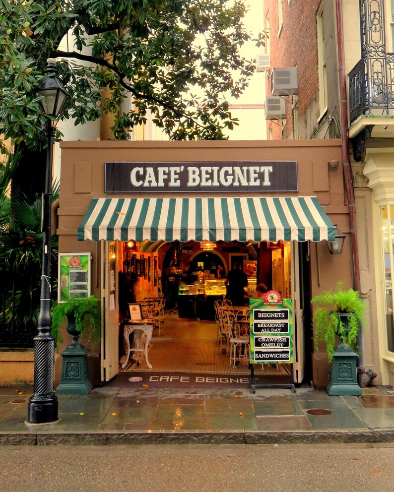 Cafe Beignet New Orleans Cafe Photo Print. NOLA French Quarter, Coffee ...