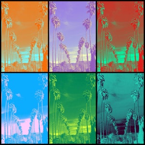 Pop Art Palm Tree Photo Print, Palm Tree Collage, Pop Art California ...