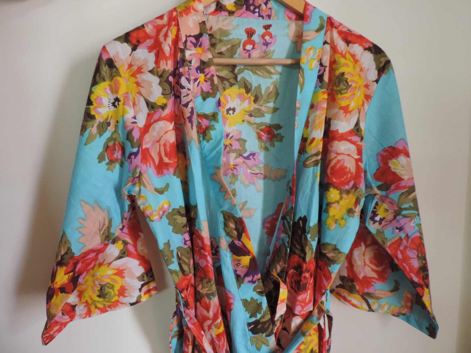 Code:a-19 Aqua Bridesmaid Robes Light Blue Floral Robes - Etsy