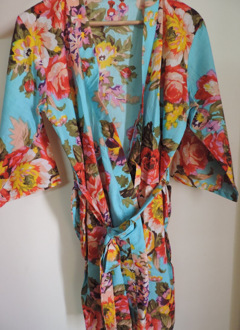 Code:a-19 Aqua Bridesmaid Robes Light Blue Floral Robes - Etsy