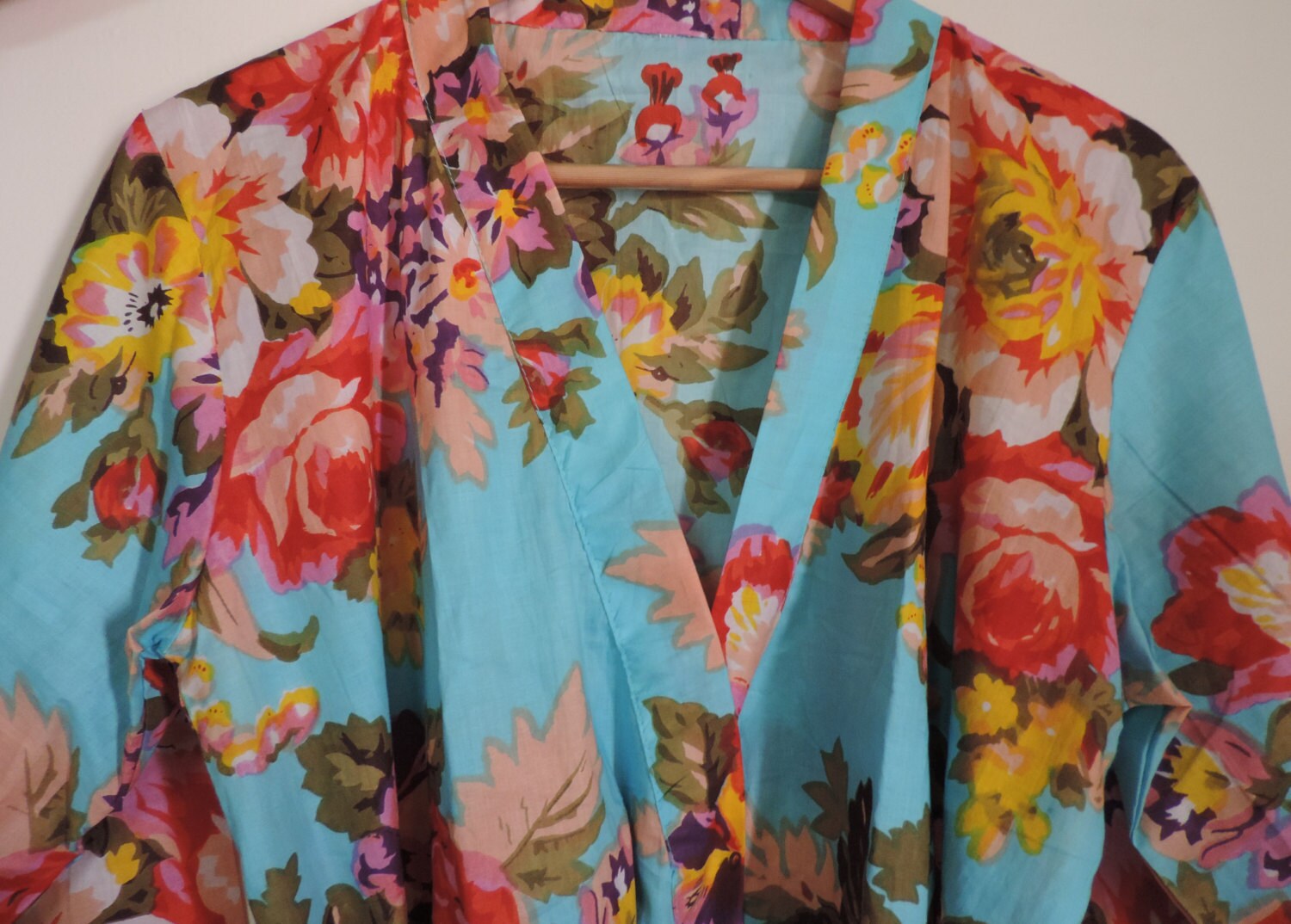 Code:a-19 Aqua Bridesmaid Robes Light Blue Floral Robes - Etsy