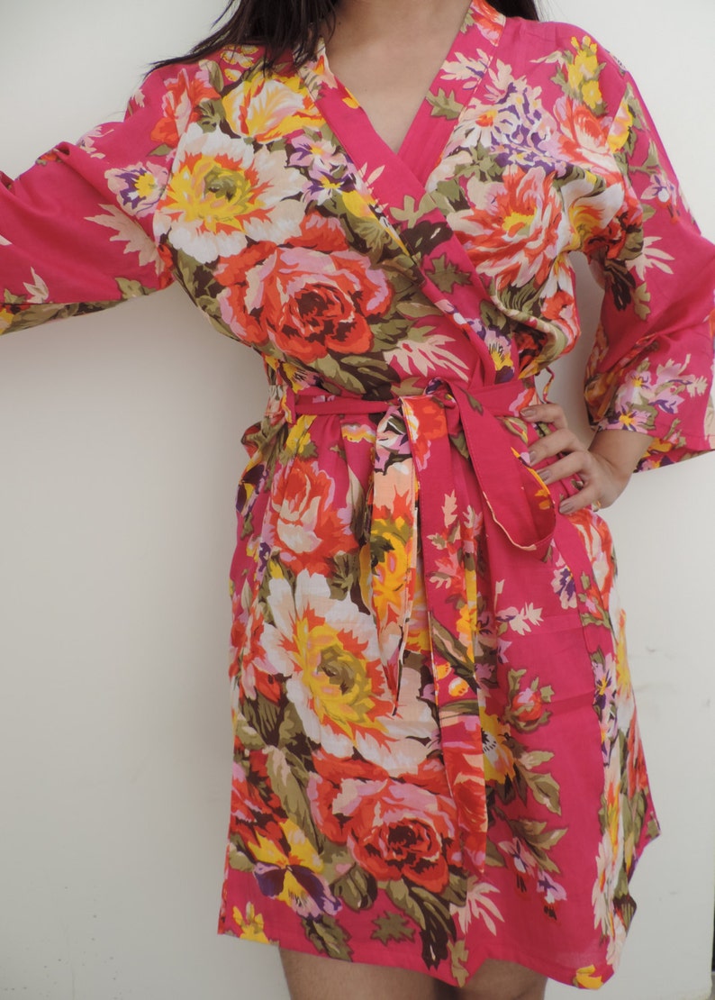 Code:A-9 Pink Bridesmaid Robes Pink Floral Robes Pink | Etsy