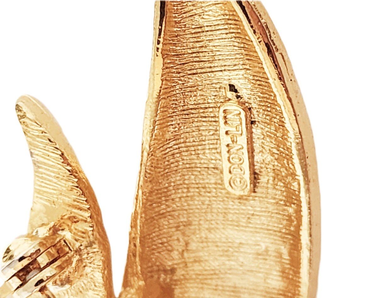 RARE Brooch / Pin Large Vintage Don-lin Signed Diamond Cut - Etsy