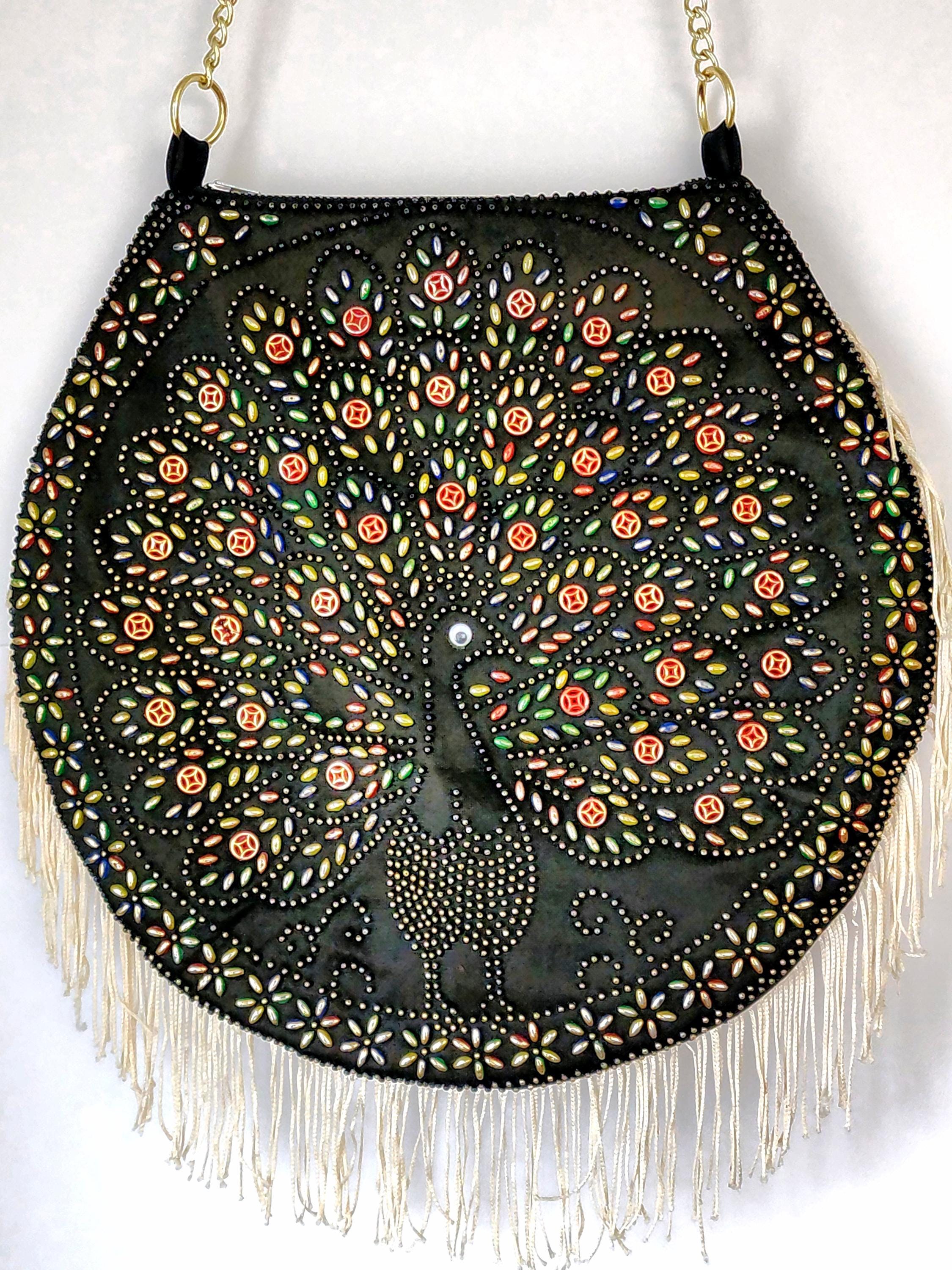 Vintage Hand Beaded Peacock Bird Handbag Paris Hong Kong - Etsy