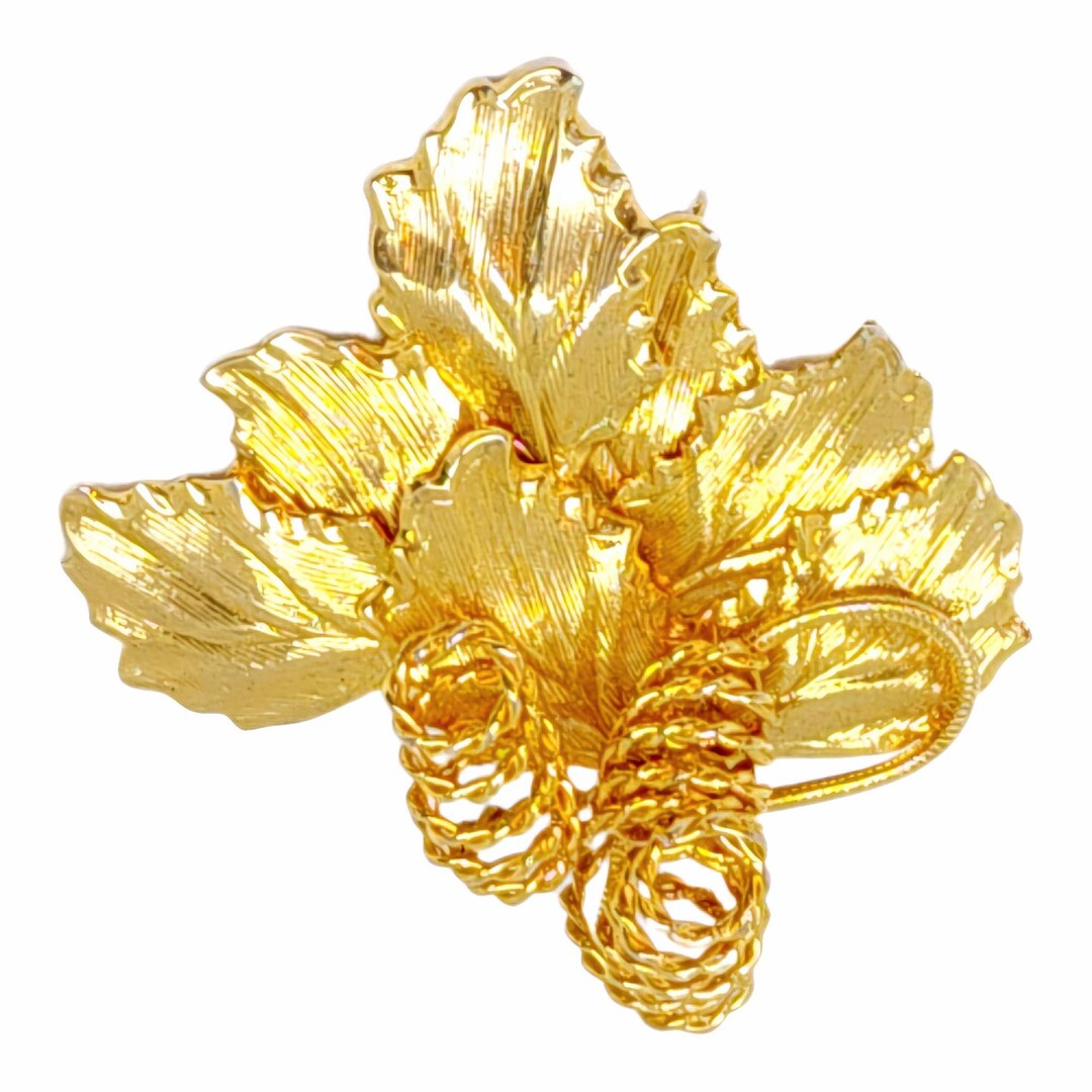 Hobe Brooch Rare Gold Leaves Coil With C Hook Vintage Collectible - Etsy