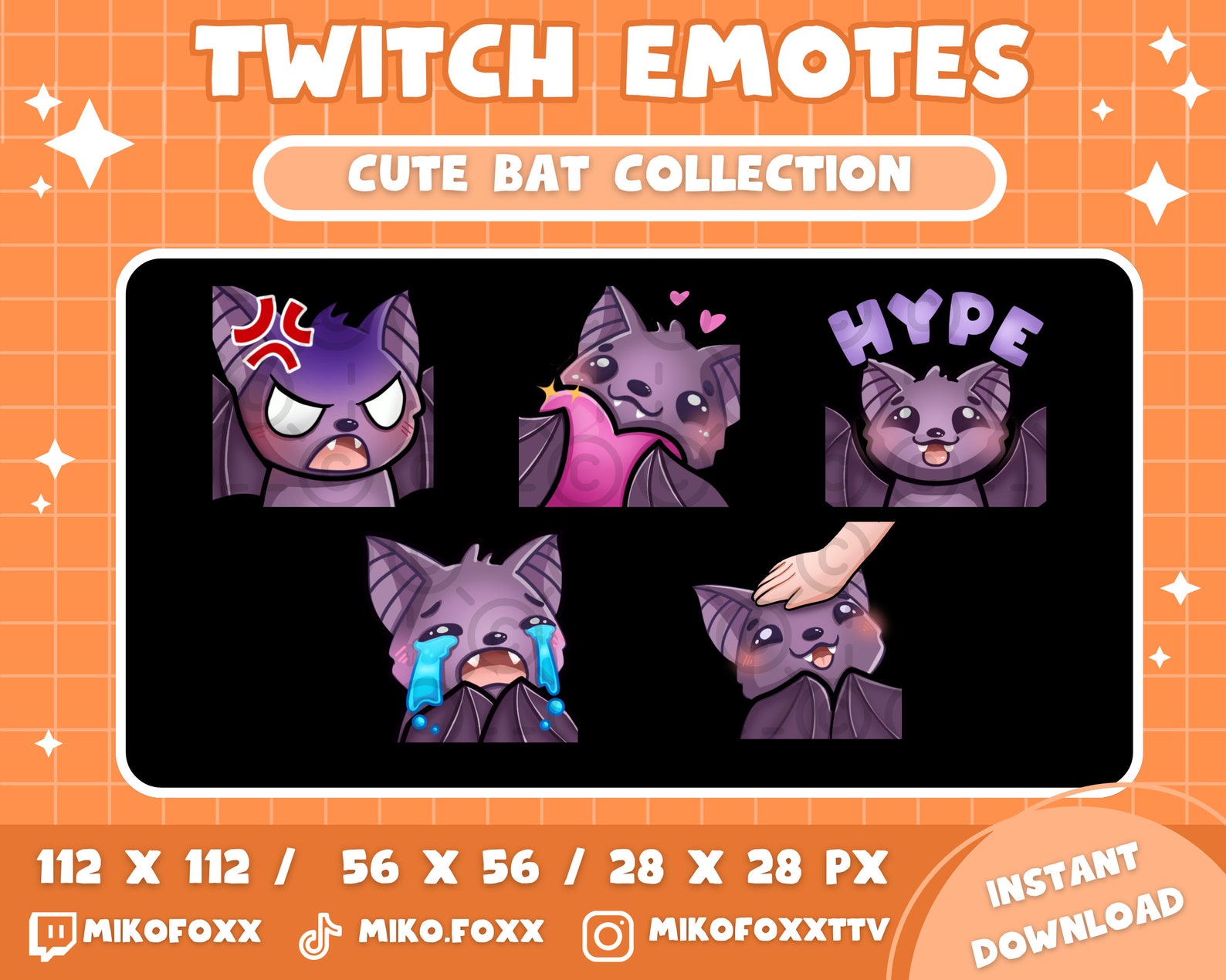 Cute Bats Halloween Emotes Bit Badges Emotes Halloween - Etsy