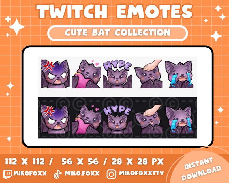 Cute Bats Halloween Emotes Bit Badges Emotes Halloween - Etsy