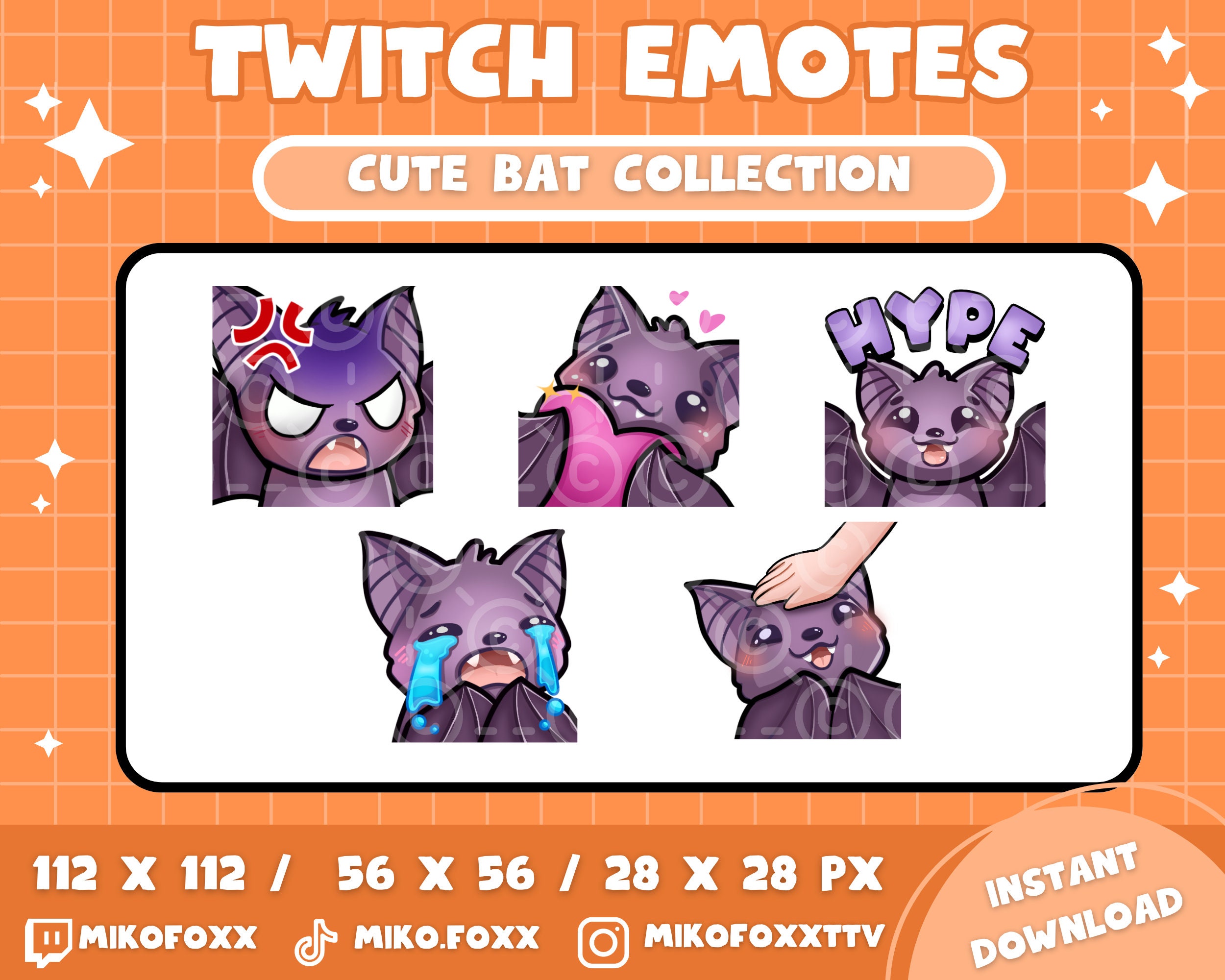 Cute Bats Halloween Emotes Bit Badges Emotes Halloween - Etsy