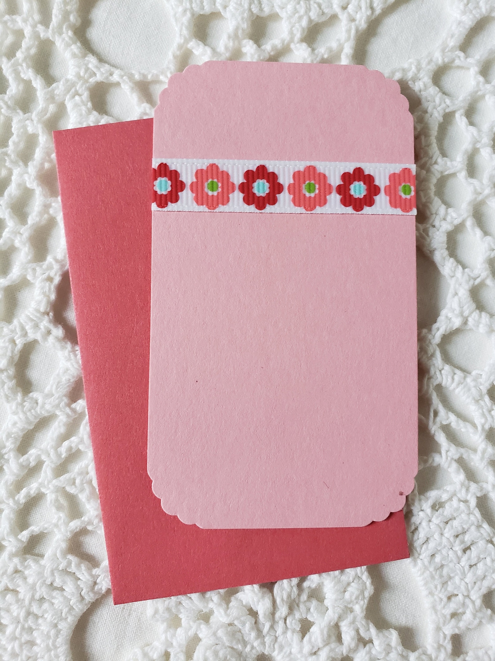 Preppy Floral Small Blank Greeting Card, Tiny Gift Enclosure, Sugar ...