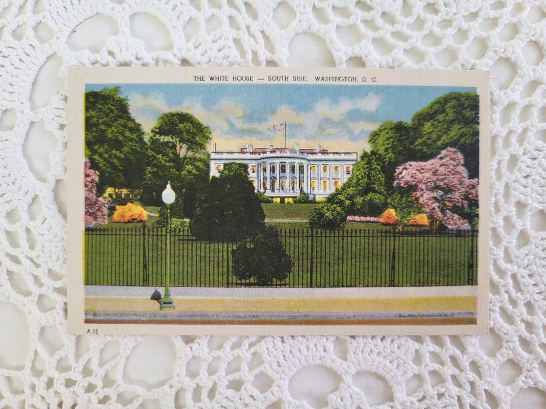 Vintage White House Postcard, Save the Date Card for Washington DC Area ...