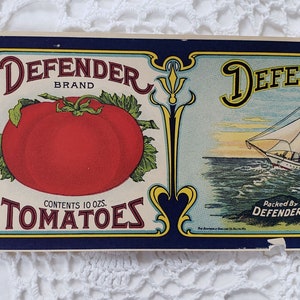 Nautical Clipper Ship Tomato Can Advertisement Label, Trappe, Maryland ...