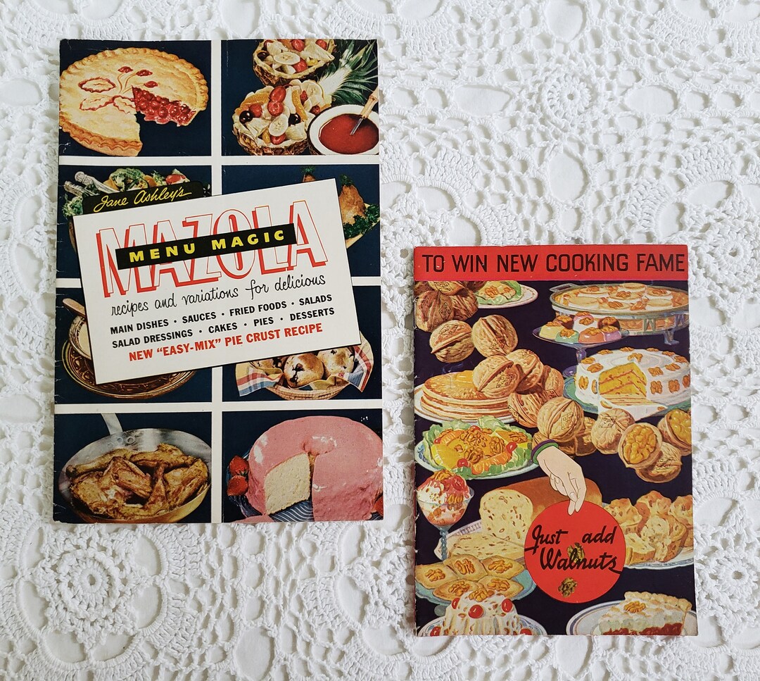 Two Mid Century Cookbooks, Collage Art Papers, Paper Ephemera ...