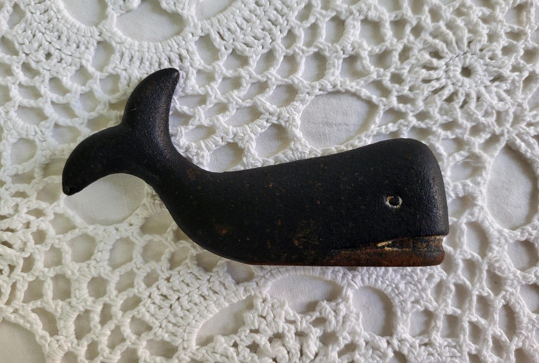 Small Antique Cast Iron Sperm Whale Figurine - Etsy