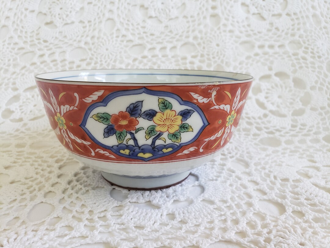 Boho Chinese Chinoiserie Decorative or Serving Bowl, Grandmillennial ...